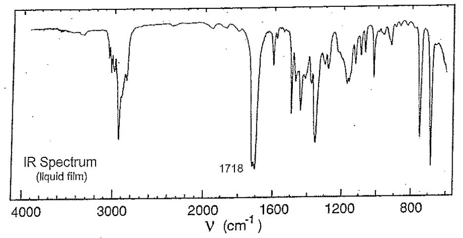 Solved IR Spectrum (liquid film) 1718 4000 3000 2000 y (cm | Chegg.com