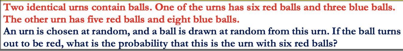 Solved Two identical urns contain balls. One of the urns has | Chegg.com