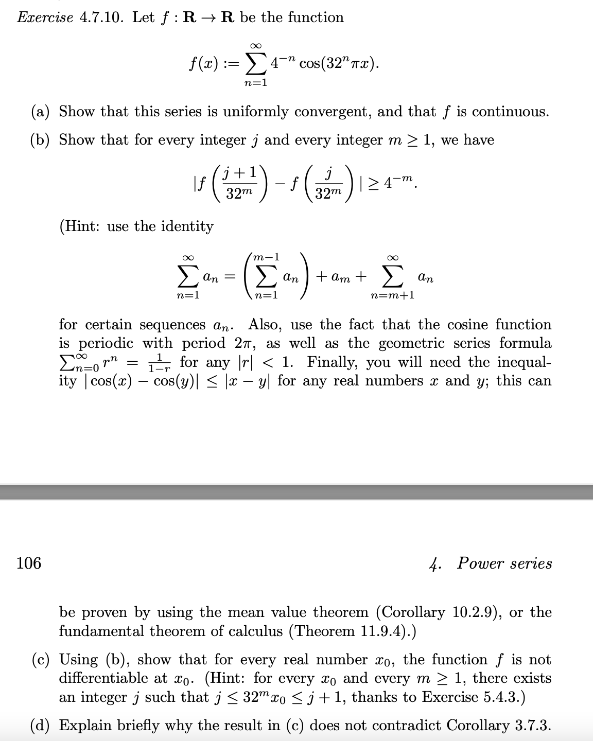 Solved Exercise 4.7.10. Let f:R→R be the function | Chegg.com