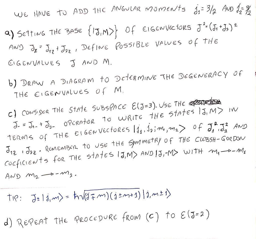Solved WE HAVE TO ADD HHE ANGULAR MOMENTS j1=3/2 AND f2= /2 | Chegg.com