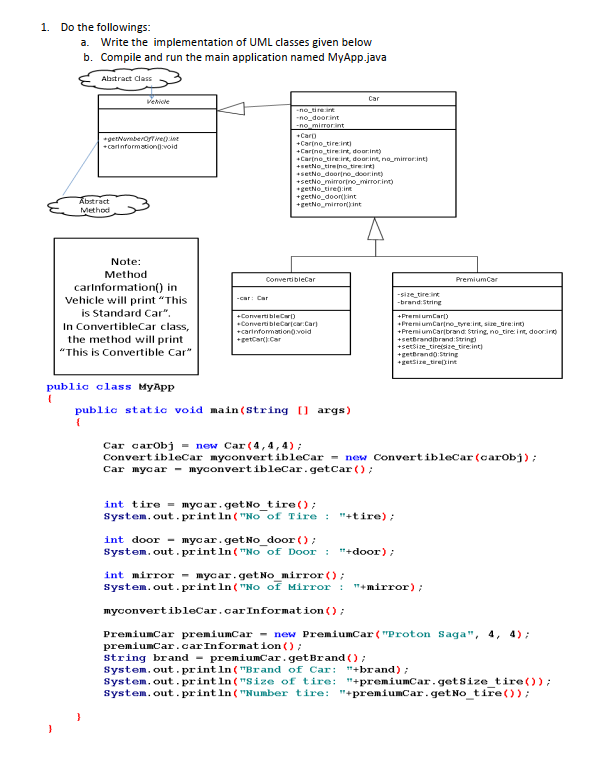 Solved 1. Do the following: a. Write the implementation of | Chegg.com