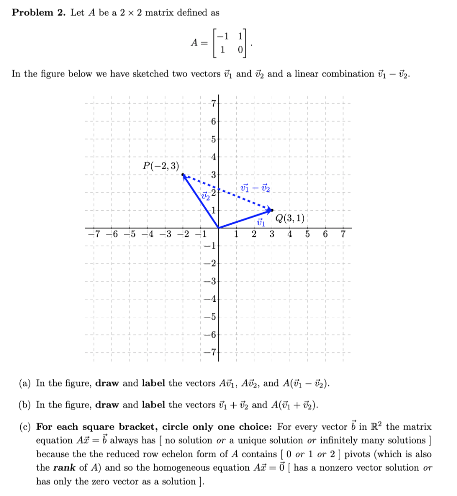 Solved Problem 2. Let A be a 2 x 2 matrix defined as 1 A= 1 | Chegg.com