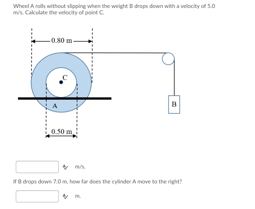 Solved Wheel A rolls without slipping when the weight B | Chegg.com