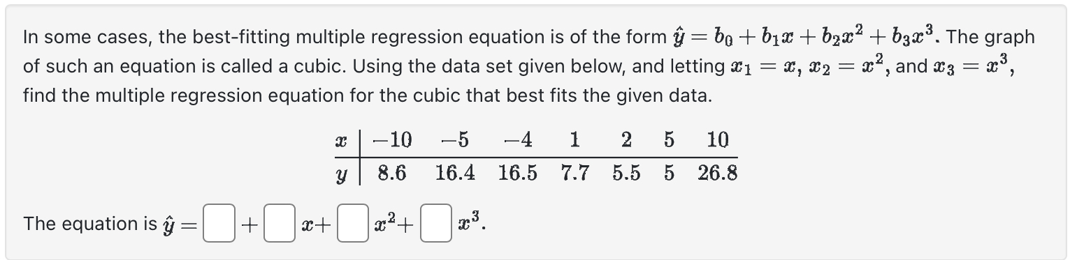 Solved In some cases, the best-fitting multiple regression | Chegg.com