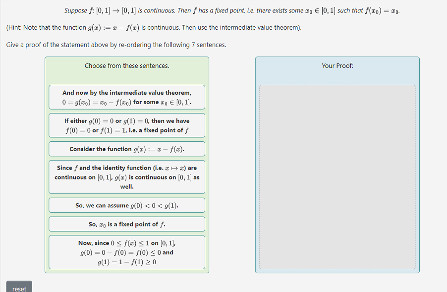 Solved Suppose f:[0,1]→[0,1] is continuous. Then f has a | Chegg.com