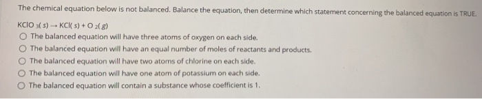 Solved The chemical equation below is not balanced. Balance | Chegg.com