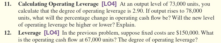 Solved Calculating Operating Leverage [LO4] ﻿At an output | Chegg.com