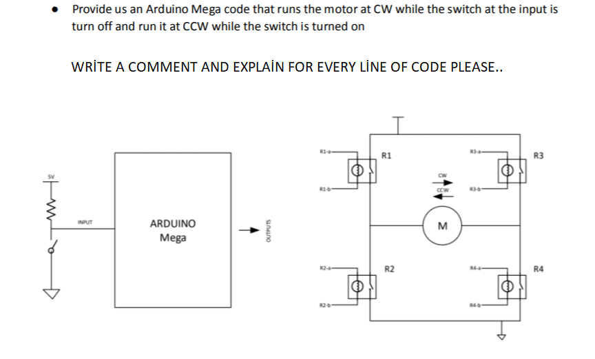Solved • Provide Us An Arduino Mega Code That Runs The Motor