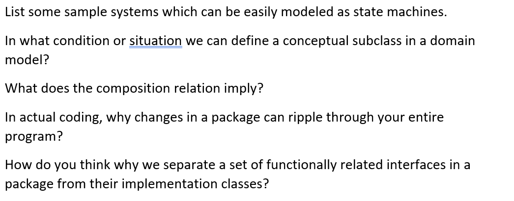 Solved List some sample systems which can be easily modeled | Chegg.com