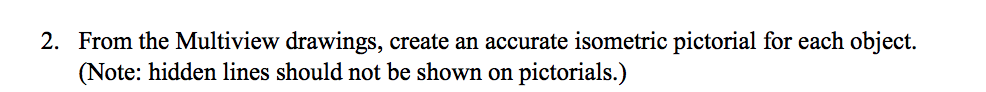 Solved From the Multiview drawings, create an accurate | Chegg.com
