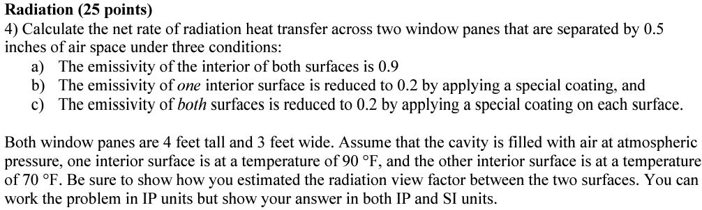 Solved Radiation (25 points) 4) Calculate the net rate of | Chegg.com