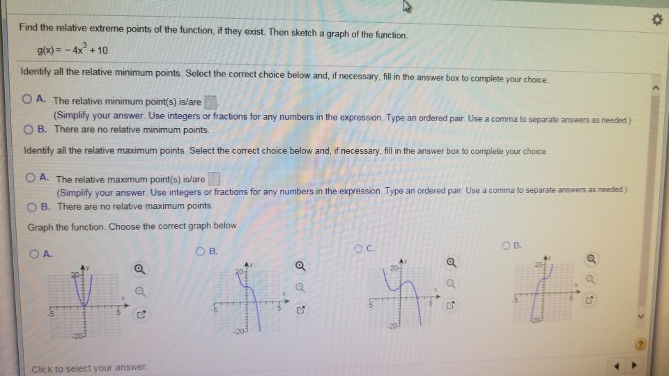 Solved Find the relative extreme points of the function, if | Chegg.com