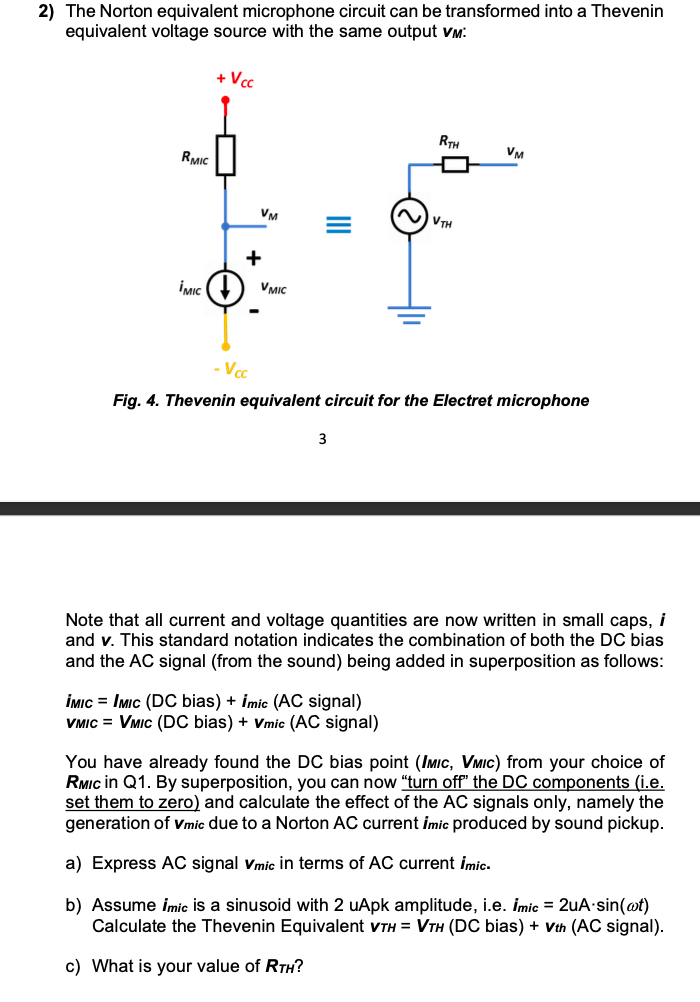 Solved Given VCC = +2.8V -VCC=-2.8V and RMIC = 13k ohms | Chegg.com