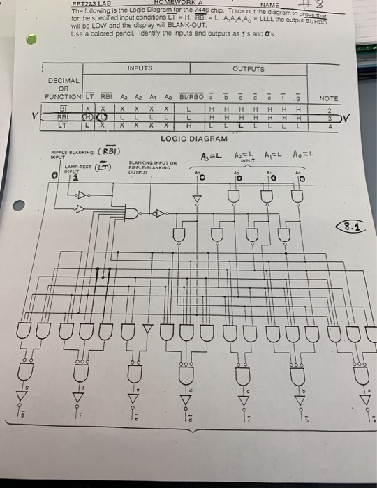 t ong is the Logic Diagramfor the 7446 chip. Trace | Chegg.com