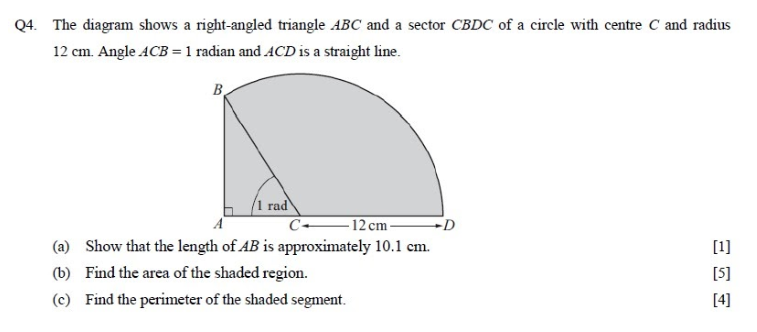 Solved Q4. The diagram shows a right-angled triangle ABC and | Chegg.com