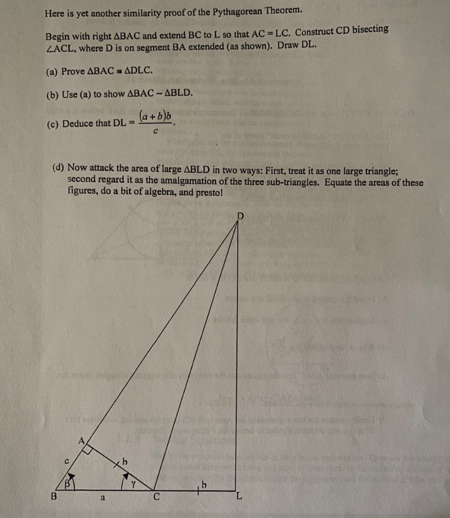 Solved Here is yet another similarity proof of the | Chegg.com