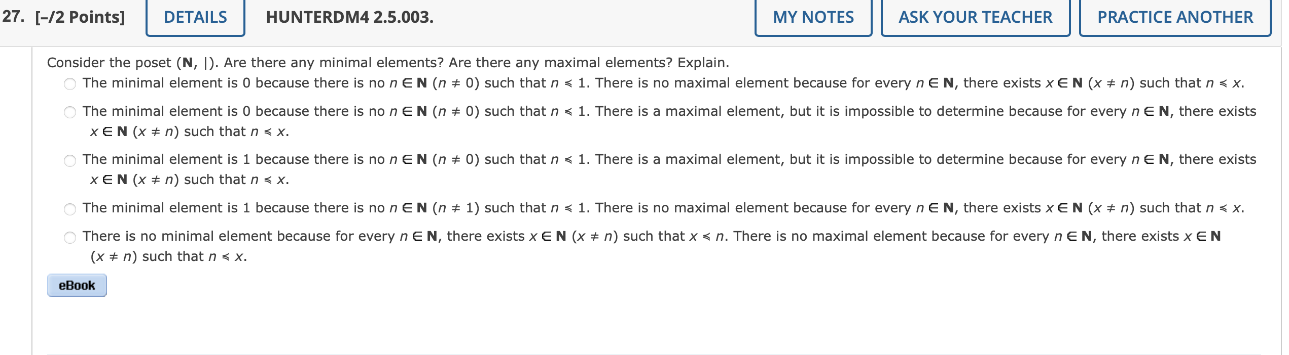 Solved Consider the poset (N,I). Are there any minimal | Chegg.com