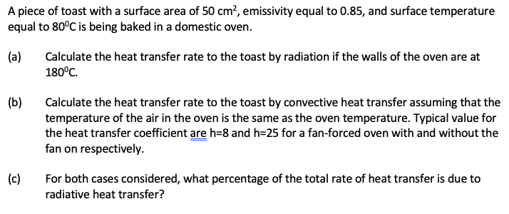 A piece of toast with a surface area of 50 cm², | Chegg.com
