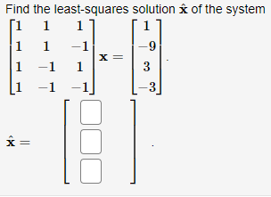 Solved Find the least-squares solution x^ of the system | Chegg.com