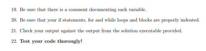 Solved 3 Program Requirements Effective commenting and | Chegg.com