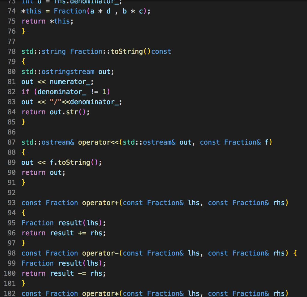 7 const Fraction operator/(const Fraction\& Lhs, | Chegg.com 7 const Fraction operator/(const Fraction\& Lhs, | Chegg.com