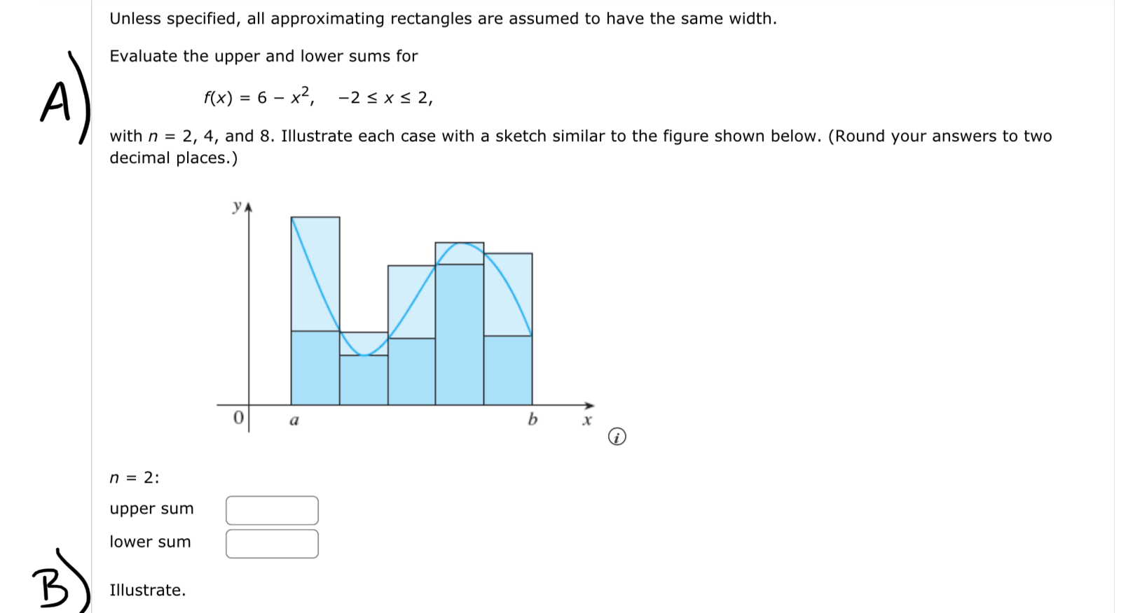 Solved Unless specified, all approximating rectangles are | Chegg.com