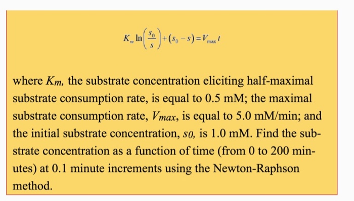 Solved K, In where Km, the substrate concentration eliciting | Chegg.com
