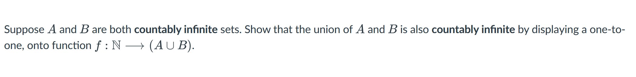 Solved Suppose A and B are both countably infinite sets. | Chegg.com