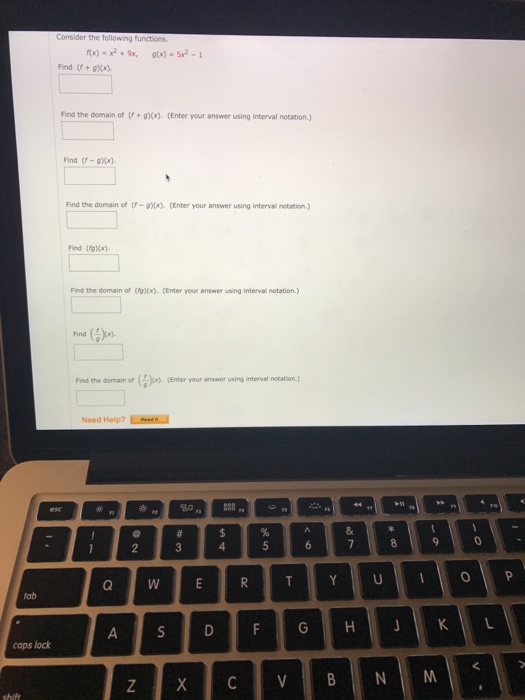 Solved Consider the following functions. f(x) = x^2 + 9x, | Chegg.com