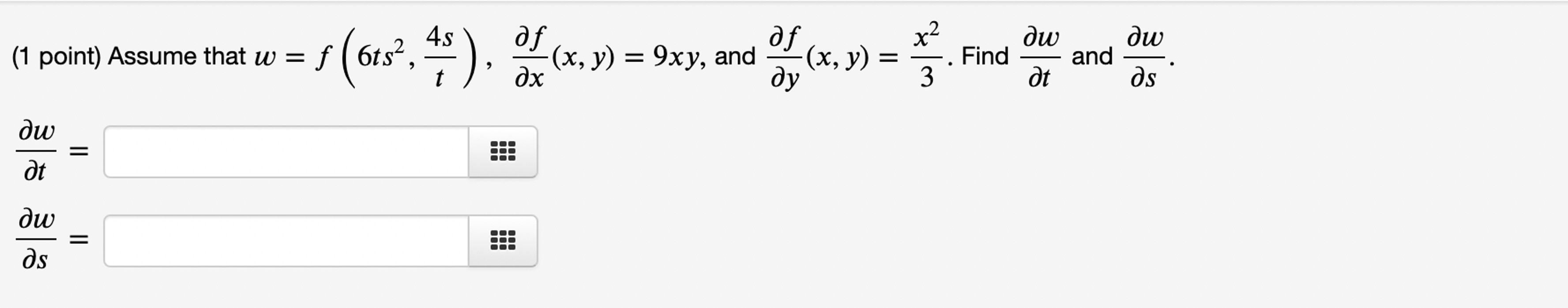 Solved (1 ﻿point) ﻿Assume that | Chegg.com