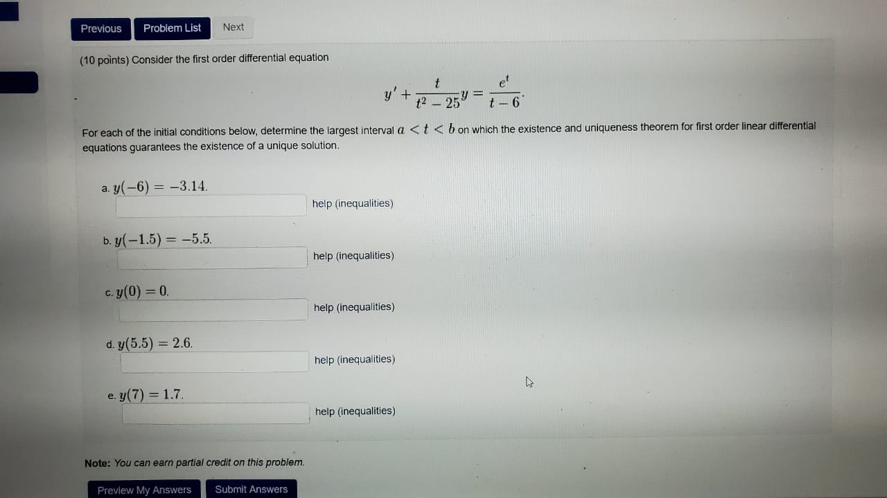 Solved Previous Problem List Next (10 points) Consider the | Chegg.com