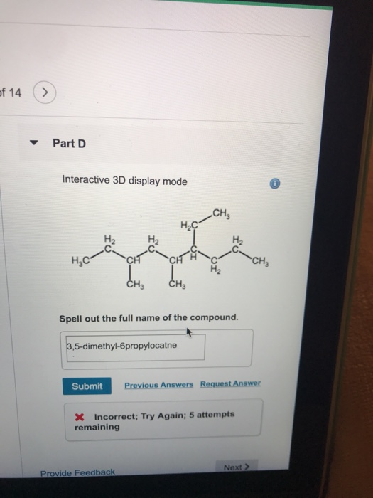 Solved 8 of 14 > this compound is 2,4-dimethylhexane. Part C | Chegg.com