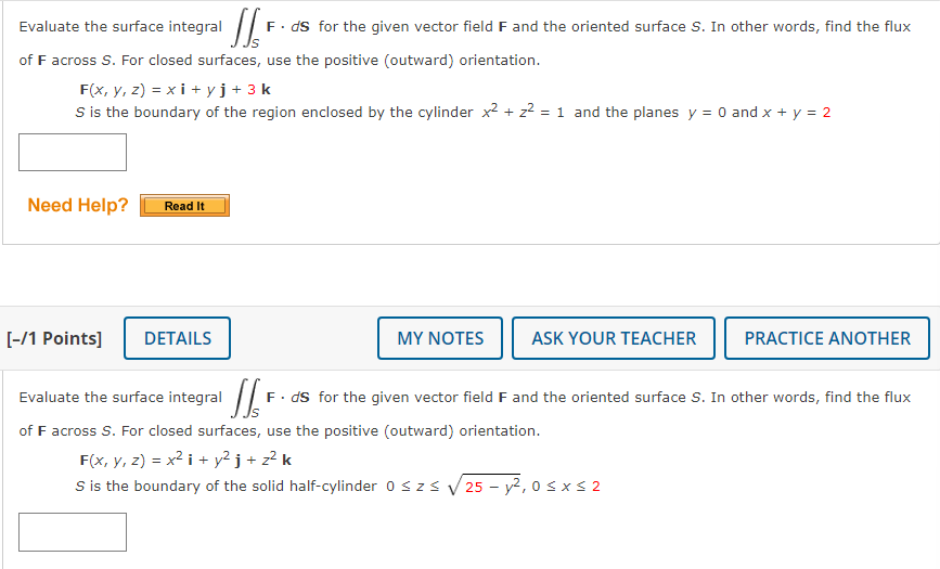 Solved Evaluate the surface integral ∬SF⋅dS for the given | Chegg.com