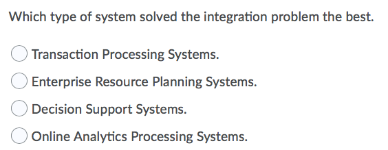 Solved Which type of system solved the integration problem | Chegg.com