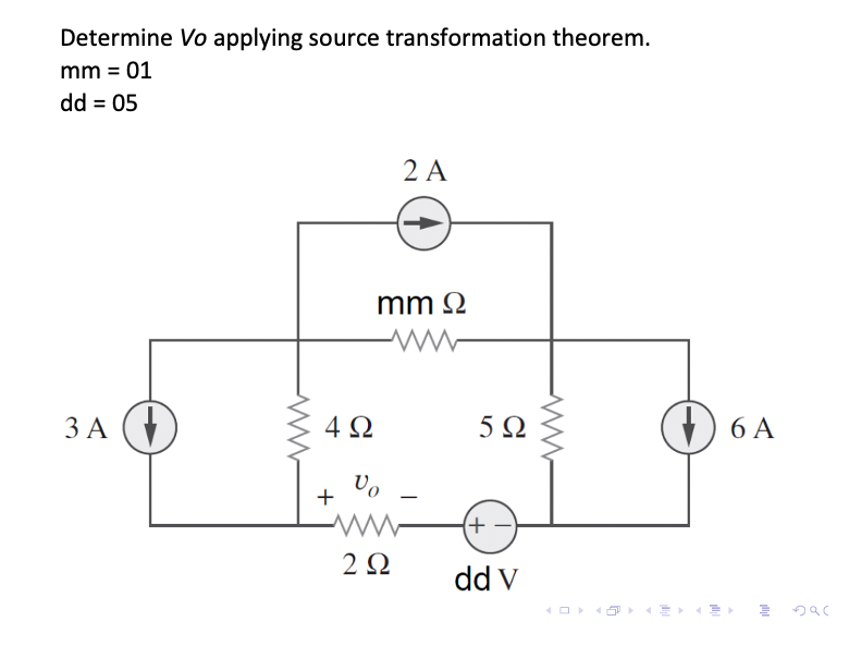 Solved Determine Vo Applying Source Transformation Theorem