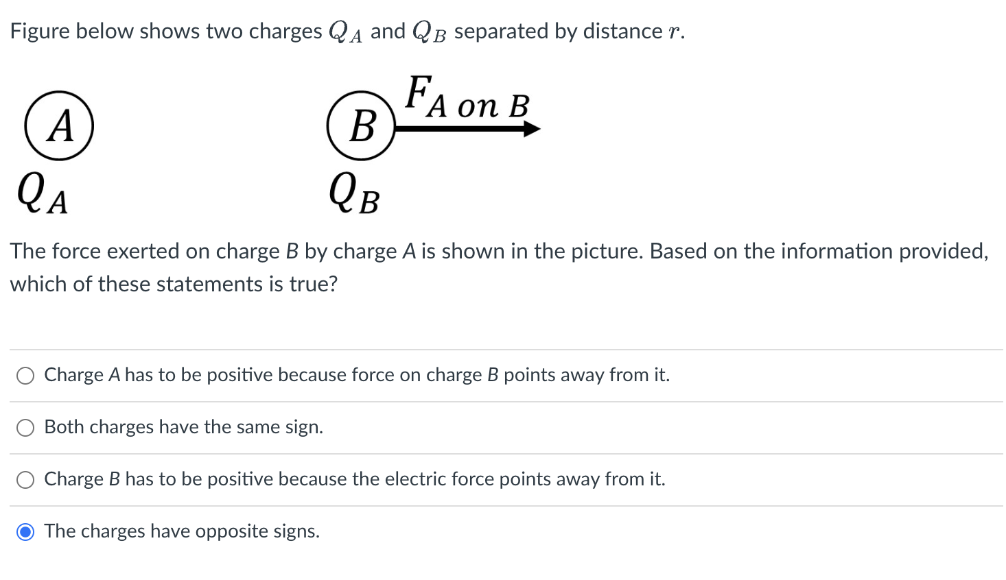 Solved Figure Below Shows Two Charges Qa And Qb Separated By 