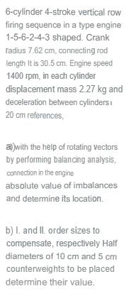 Solved 6-cylinder 4-stroke vertical row firing sequence in a | Chegg.com
