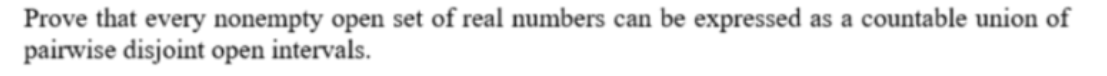 Solved Prove that every nonempty open set of real numbers | Chegg.com