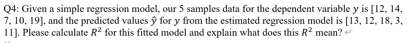 Solved Q4: Given a simple regression model, our 5 samples | Chegg.com