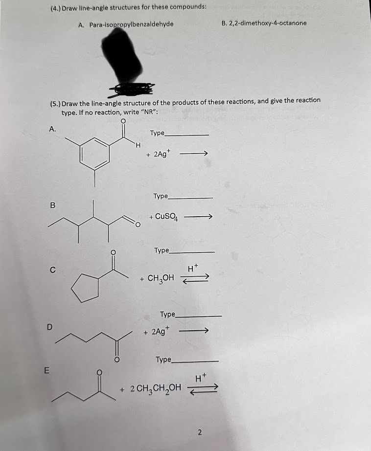 Solved (5.) Draw the line-angle structure of the products of | Chegg.com