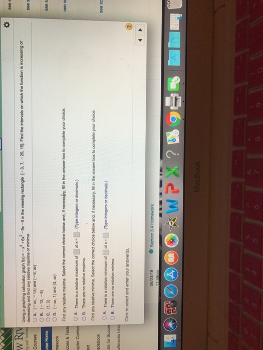 Solved Using a graphing calculator, graph)6x-9x-9 in the | Chegg.com