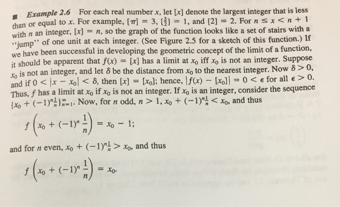 Solved Example 2 For each real number x, let Ex] denote the | Chegg.com