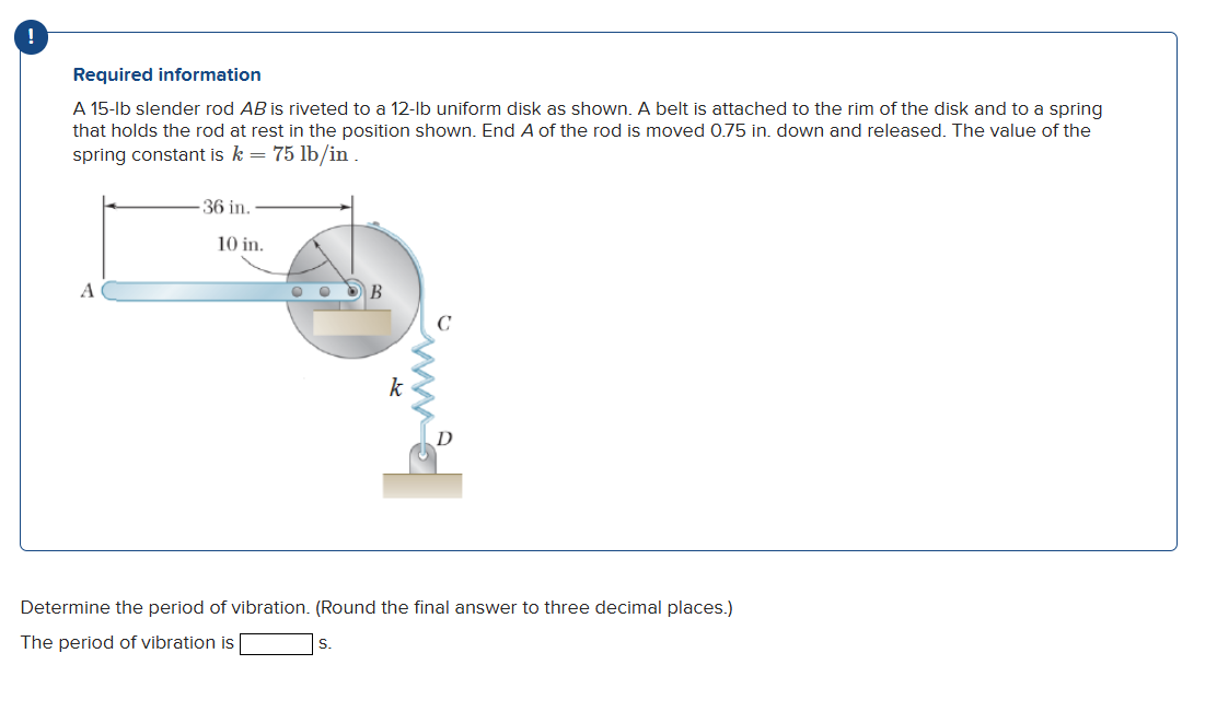 Solved Required informationA \( 15-\mathrm{lb} \) ﻿slender | Chegg.com