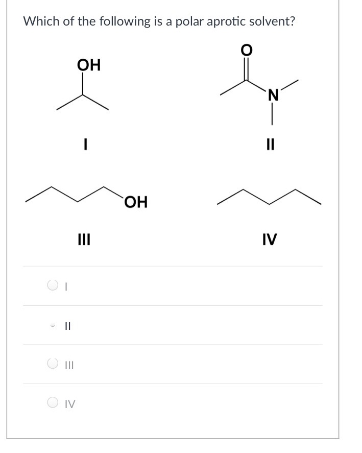 Solved Which of the following is a polar aprotic solvent? OH | Chegg.com