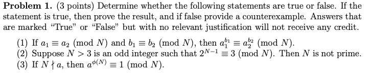 Solved Problem 1 3 Points Determine Whether The Following