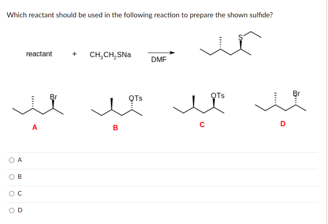 Solved Which reactant should be used in the following | Chegg.com