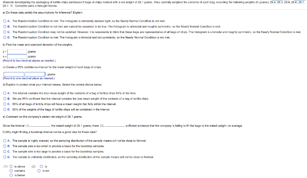 Solved 28.7. 마. Complete parts a through t below. a) Do | Chegg.com