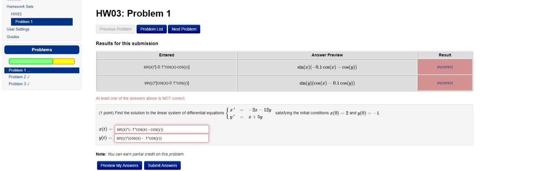 Solved Homework Sets HWO3 HW03: Problem 1 Problem 1 User | Chegg.com