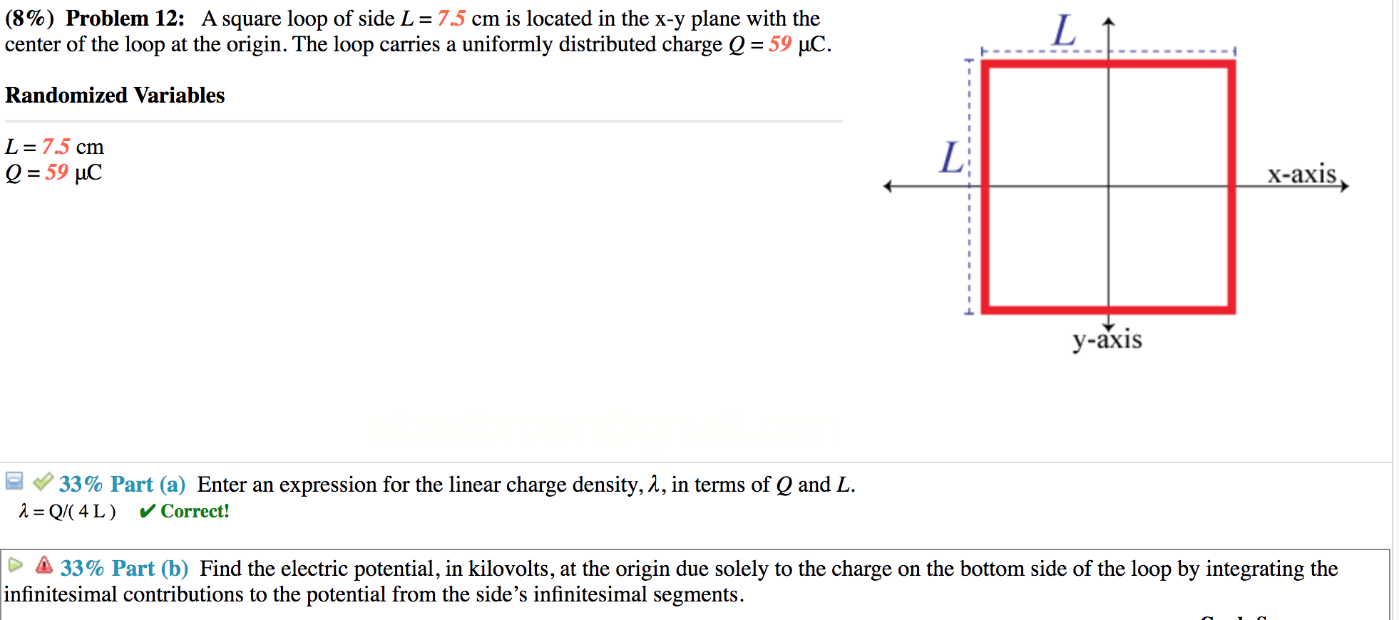 Solved: (8%) Problem 12: A Square Loop Of Side L = 7.5 Cm ... | Chegg.com Solved: (8%) Problem 12: A Square Loop Of Side L = 7.5 Cm ... | Chegg.com