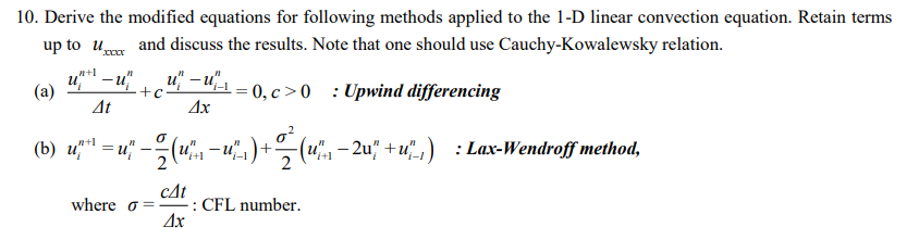Solved Derive the modified equations for following methods | Chegg.com